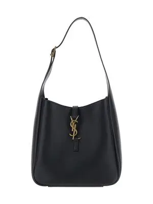 Saint Laurent Le 5 À 7' Shoulder Bag With Adjustable Strap And Cassandre Plaque On Front In Leather For - Black