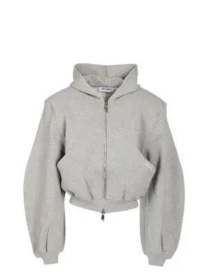 Attico Zip Up Hooded Sweatshirt - Gray