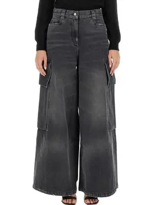 Palm Angels Wide Parachute Jeans - Gray