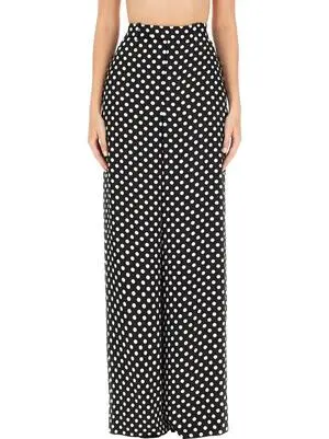 Saint Laurent SAINT LAURENT Polka Dot Wide Leg Pants Multicolor