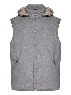 Brunello Cucinelli BRUNELLO CUCINELLI Wool Padded Water-Repellent Gilet Gray