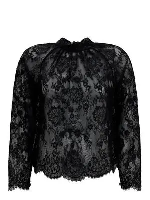 SELF-PORTRAIT Lace Blouse - Black