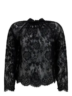 SELF-PORTRAIT Lace Blouse - Black