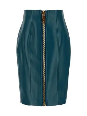 Balmain Xl Zip Skirt - Blue