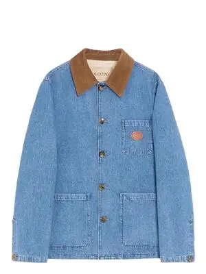Valentino Garavani Denim Corduroy Collar Jacket - Blue