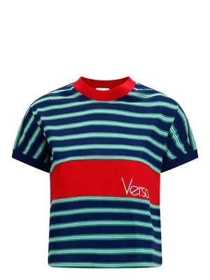 Versace Versace Women Striped Cotton T-Shirt Multicolor