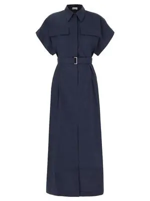 Brunello Cucinelli Belted Shirt Dress - Multicolor