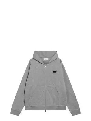 Miu Miu Cotton Zip-up Sweatshirt - Gray