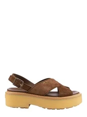 Prada PRADA Suede Platform Mules Multicolor