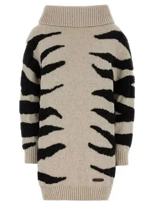 Moschino Wool Blend Sweater Dress - Brown