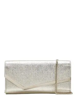 JIMMY CHOO Emmie Brilliance Fabric Clutch - Silver