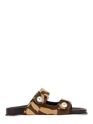 JIMMY CHOO JIMMY CHOO Printed Calf Hair Fayence Slippers Multicolor