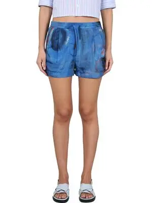 Marni Silk Short Shorts - Multicolor