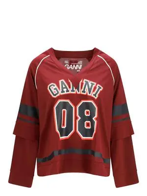 GANNI Cocora Double-layer Long-sleeve T-shirt - Multicolor