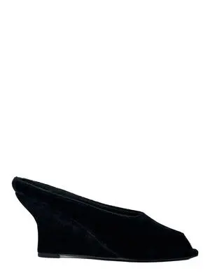 TOTÊME Toteme Women Velvet Peep-Toe Wedge Mules