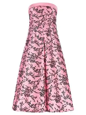 Alberta Ferretti Floral Silk Blend Mikado Bustier Dress - Multicolor