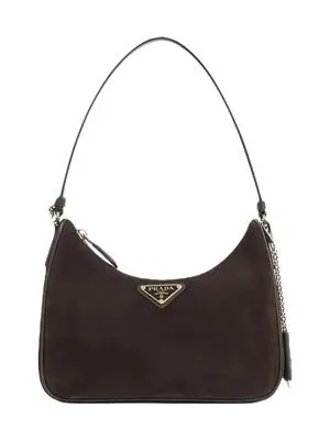 Prada Suede Shoulder Bag - Brown