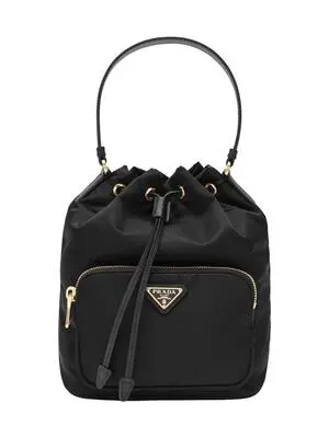 Prada PRADA Duet Re-Nylon Bucket Bag Black