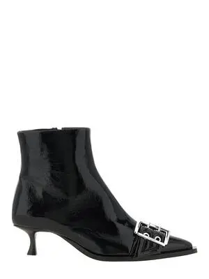 GANNI Buckle Ankle Boots - Black