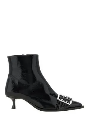 GANNI Buckle Ankle Boots - Black