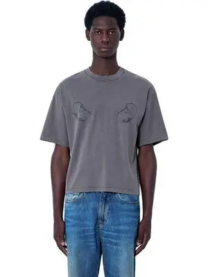 JEAN PAUL GAULTIER Printed Cotton Jersey T-shirt - Gray