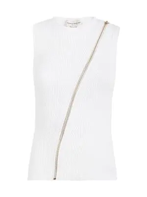 Alexander McQueen Sleeveless Ribbed Knit Top - Multicolor