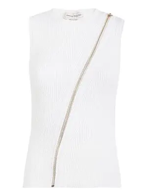 Alexander McQueen Sleeveless Ribbed Knit Top - Multicolor