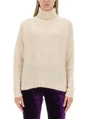 Gucci Silk And Cashmere Turtleneck Sweater - Cream