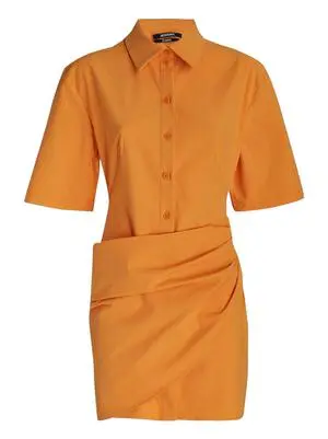 Jacquemus Short Sleeve Button Up Dress - Multicolor