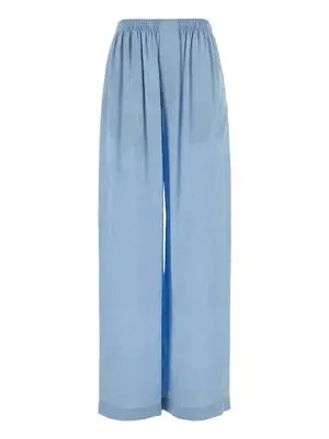Balenciaga Light Silk Wide-leg Pant - Blue