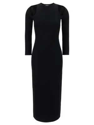 Dsquared2 Cut-out Long Sleeve Midi Dress - Multicolor