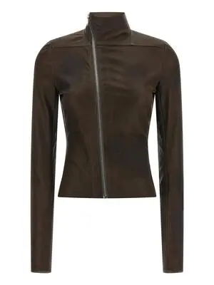Rick Owens Gary Leather Jacket - Brown