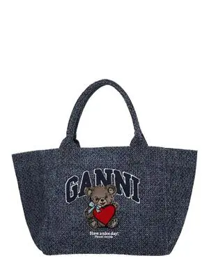 GANNI Bag Trapeze Bear Medium - Blue