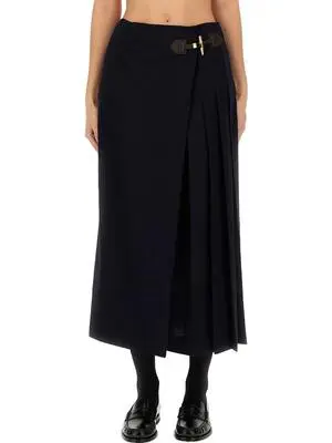 Moschino Midi Skirt With Toggle - Blue