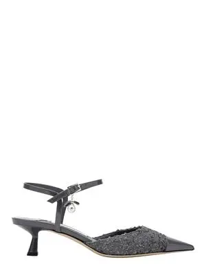 JIMMY CHOO Leather Slingbacks - Gray