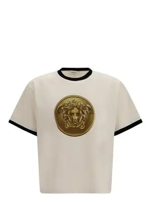 Versace Versace Men Cotton Jersey T-Shirt With Poplin Balloo Multicolor