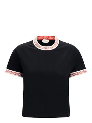 Versace T-shirt With Greca Details - Black