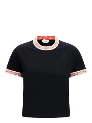 Versace T-shirt With Greca Details - Black