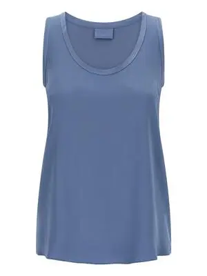 Brunello Cucinelli Stretch Silk Satin Tank Top - Blue
