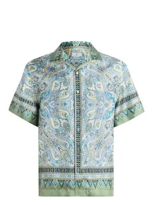 Etro Silk Shirt With Paisley Print - Blue