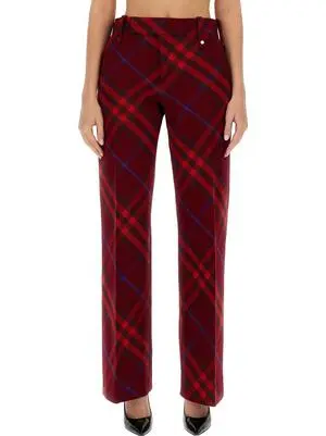 Burberry Regular Fit Virgin Wool Pants - Multicolor