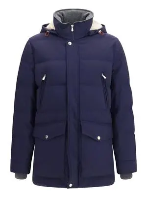 Brunello Cucinelli Nylon Hooded Jacket - Blue