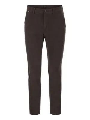 BOSS Boss Men Slim Fit Stretch Cotton Chino Trousers Brown