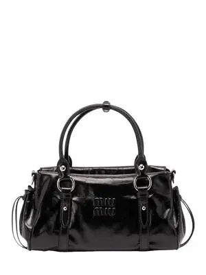Miu Miu Leather Tote Bag - Black