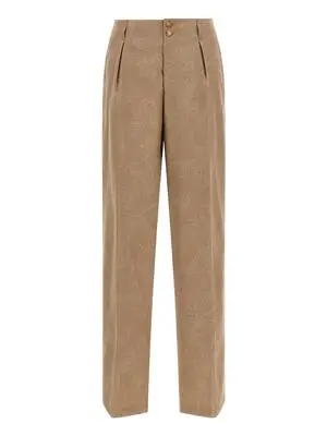Etro Paisley Jacquard Trousers - Cream