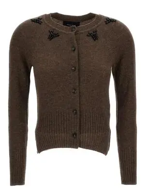 Simone Rocha Relaxed Cashmere Cardigan W/ Emb - Multicolor