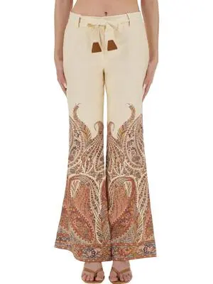 Zimmermann Linen Flare Pants - Cream