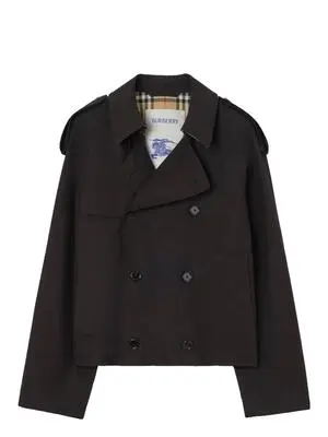 Burberry Leadenham Cotton Trench Coat - Black