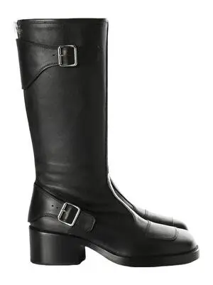 ANN DEMEULEMEESTER Leather Buckled Boots - Black