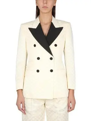 Gucci Cotton Gg Monogram Jacket - Cream